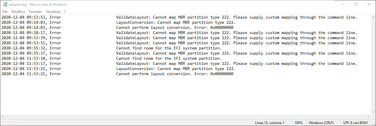 MBR2GPT - Cannot map MBR partition type - Computer Masters