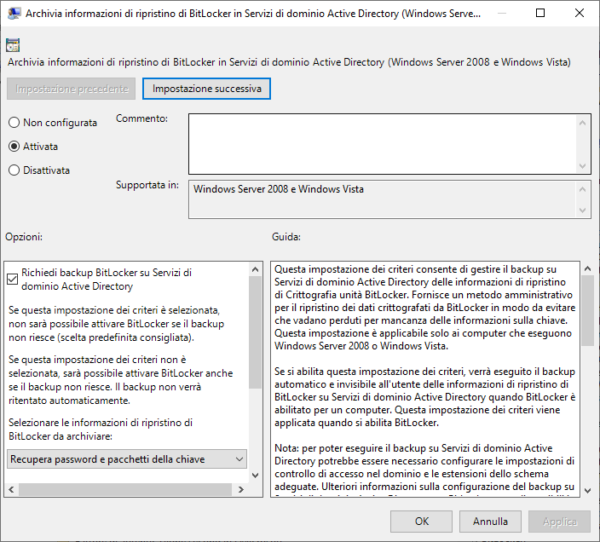 Gpo Save Bitlocker Key In Active Directory Computer Masters