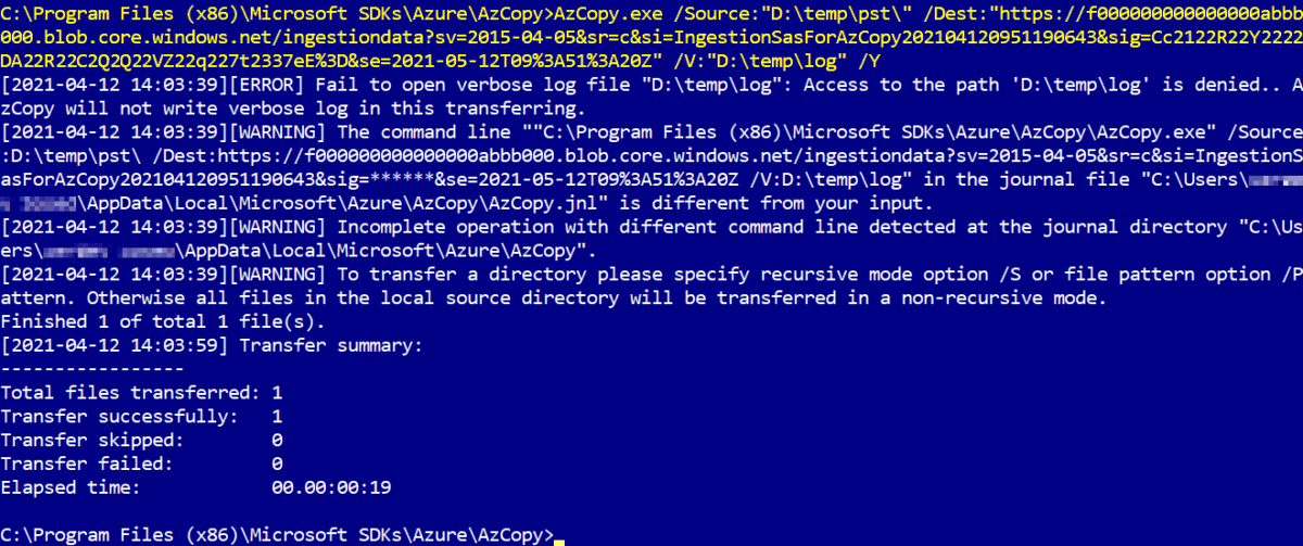 Copying Pst Files To Azure Storage In The Command Line Azcopy Tool Computer Masters
